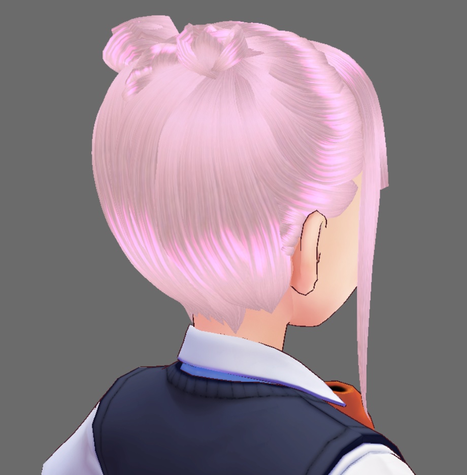 [VROID] Hair PRESET Double small buns and inner braid - berryberu - BOOTH