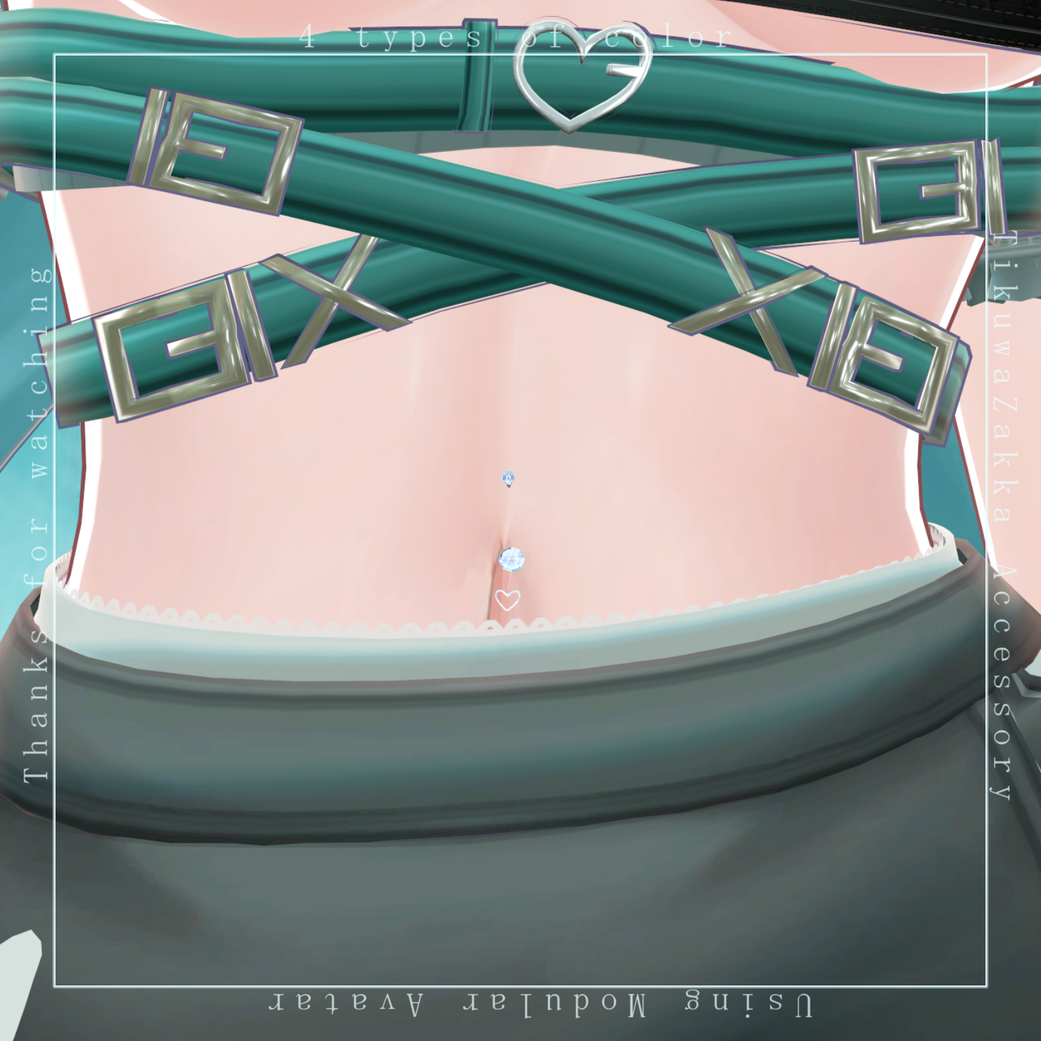 【白猫のライム・フローレン想定】ヘソピアス - Navel piercing - for.Lime Florent the Cat 【 VRChat 】 - TikuwaZakka - BOOTH