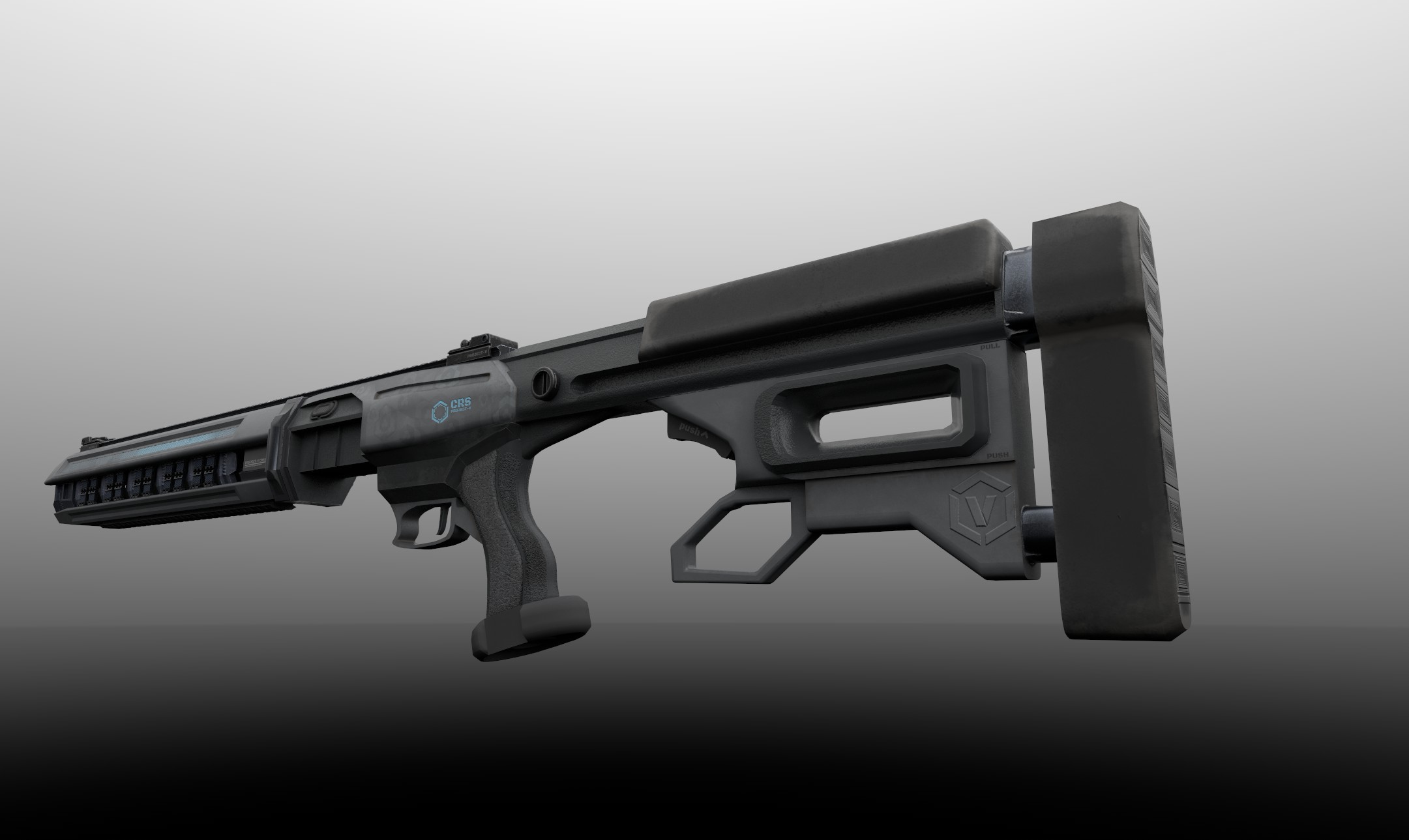 RailGun and Parts set with animation(Railgun body ,digital scope ...