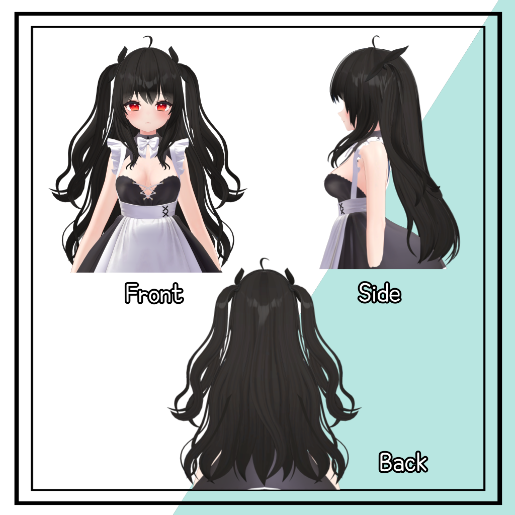 【生き生きツーサイドアップヘアー】 VRC用 Cheerful two side up hair - cherry neru - BOOTH