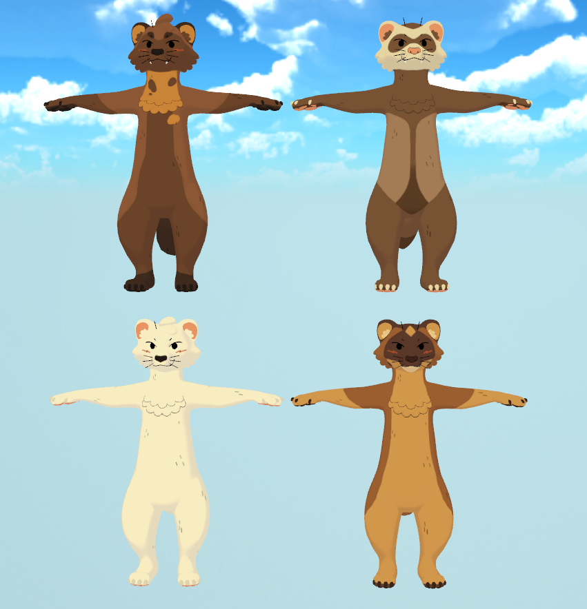 Mustelid Vrchat Avatar - Moopdrea - BOOTH