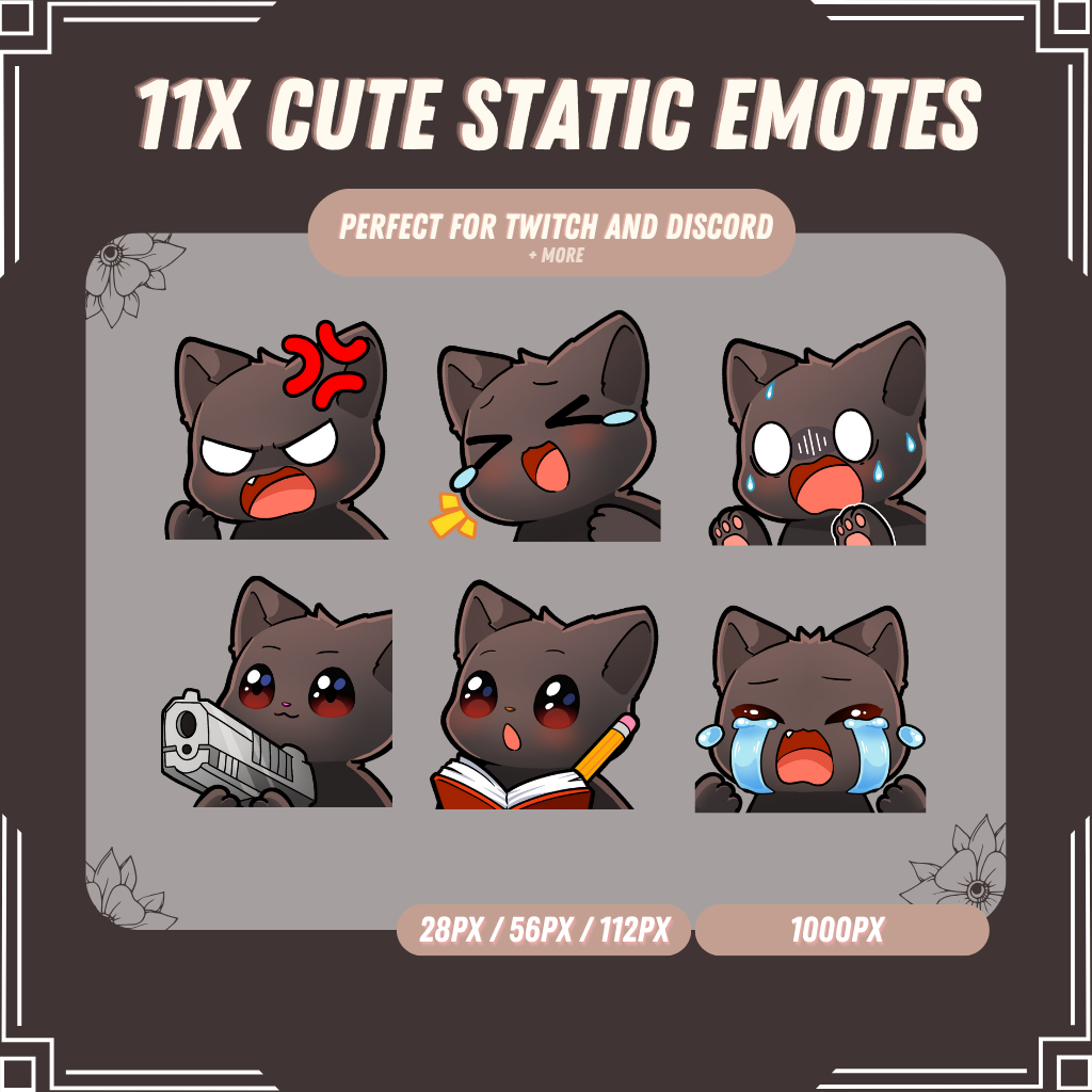 【twitch Emote】black Cat Twitch Emotes Emote Livestream Emote Cute