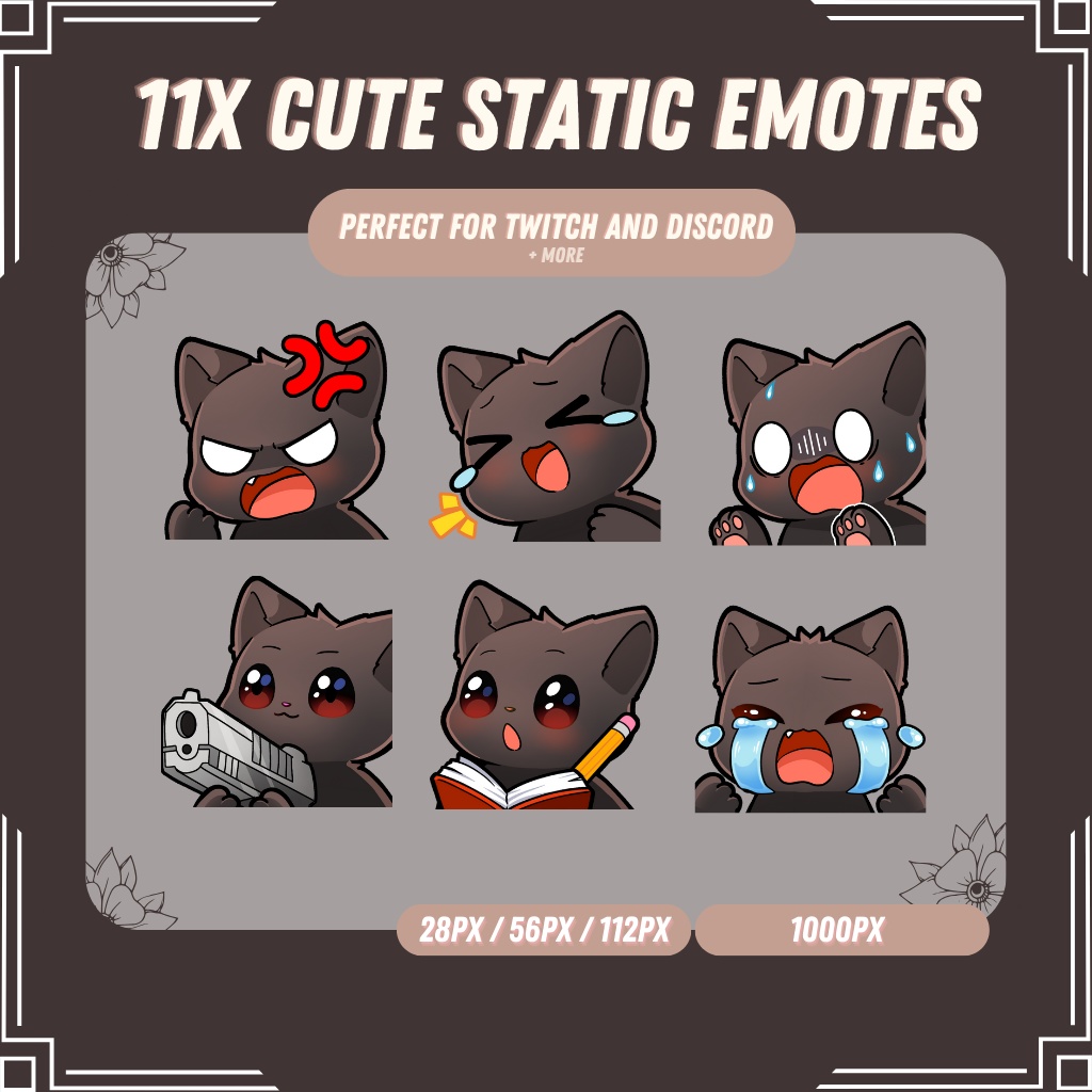 【twitch Emote】black Cat Twitch Emotes Emote Livestream Emote Cute