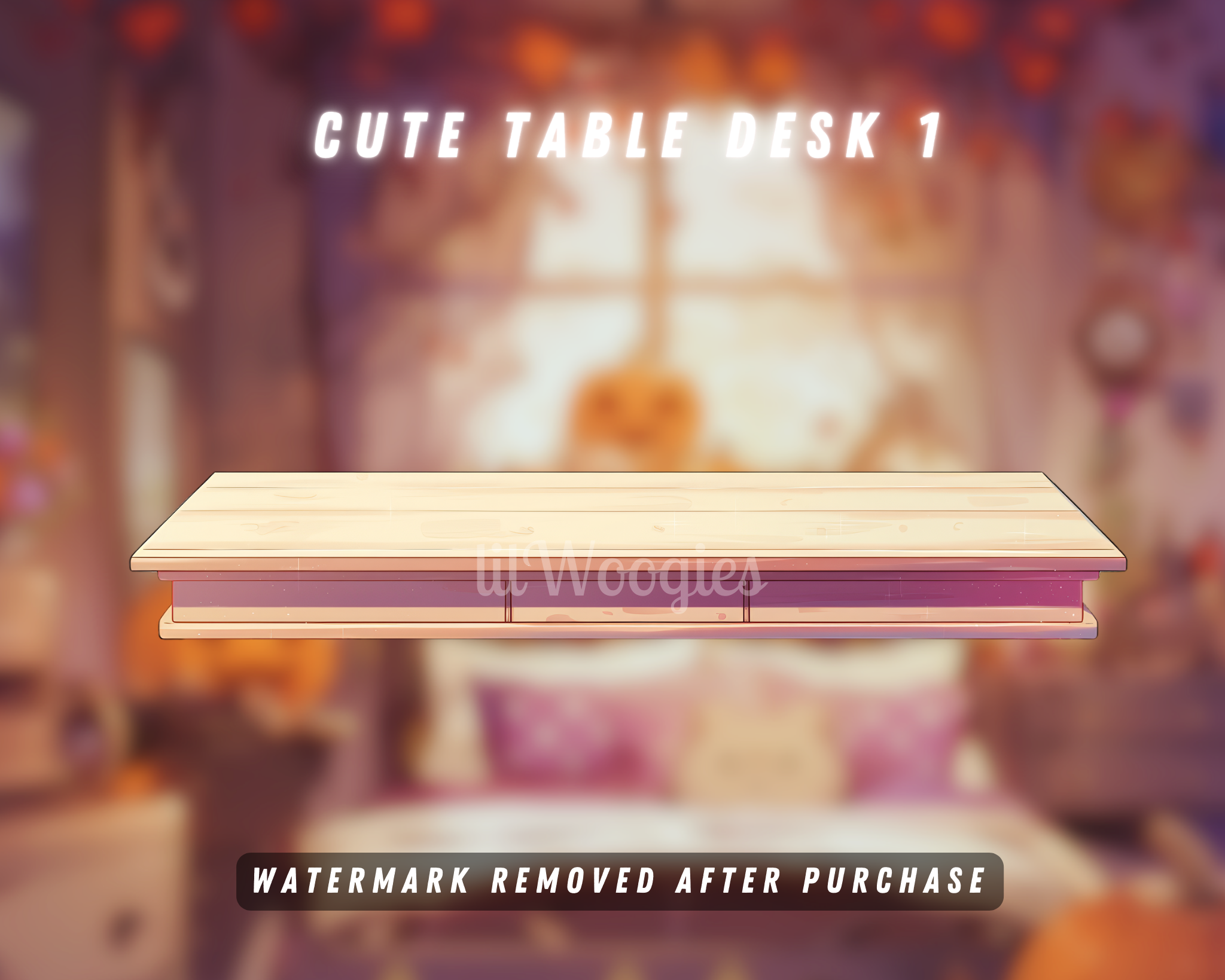 【Assets】5x Vtuber Cute Table Desks | PNGtuber | Transparent Props ...