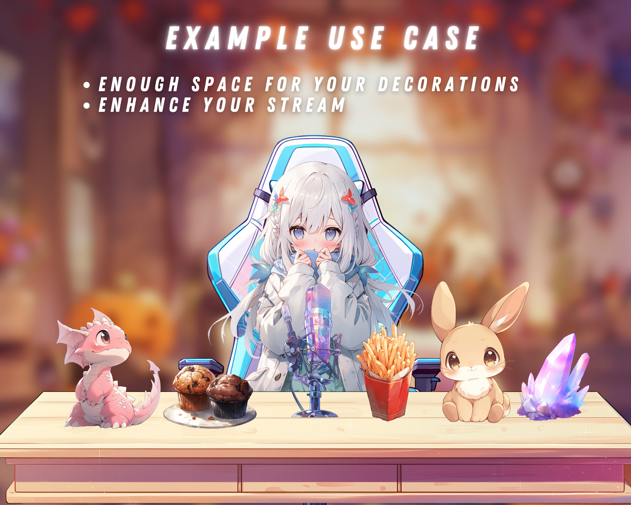 【Assets】5x Vtuber Cute Table Desks | PNGtuber | Transparent Props ...