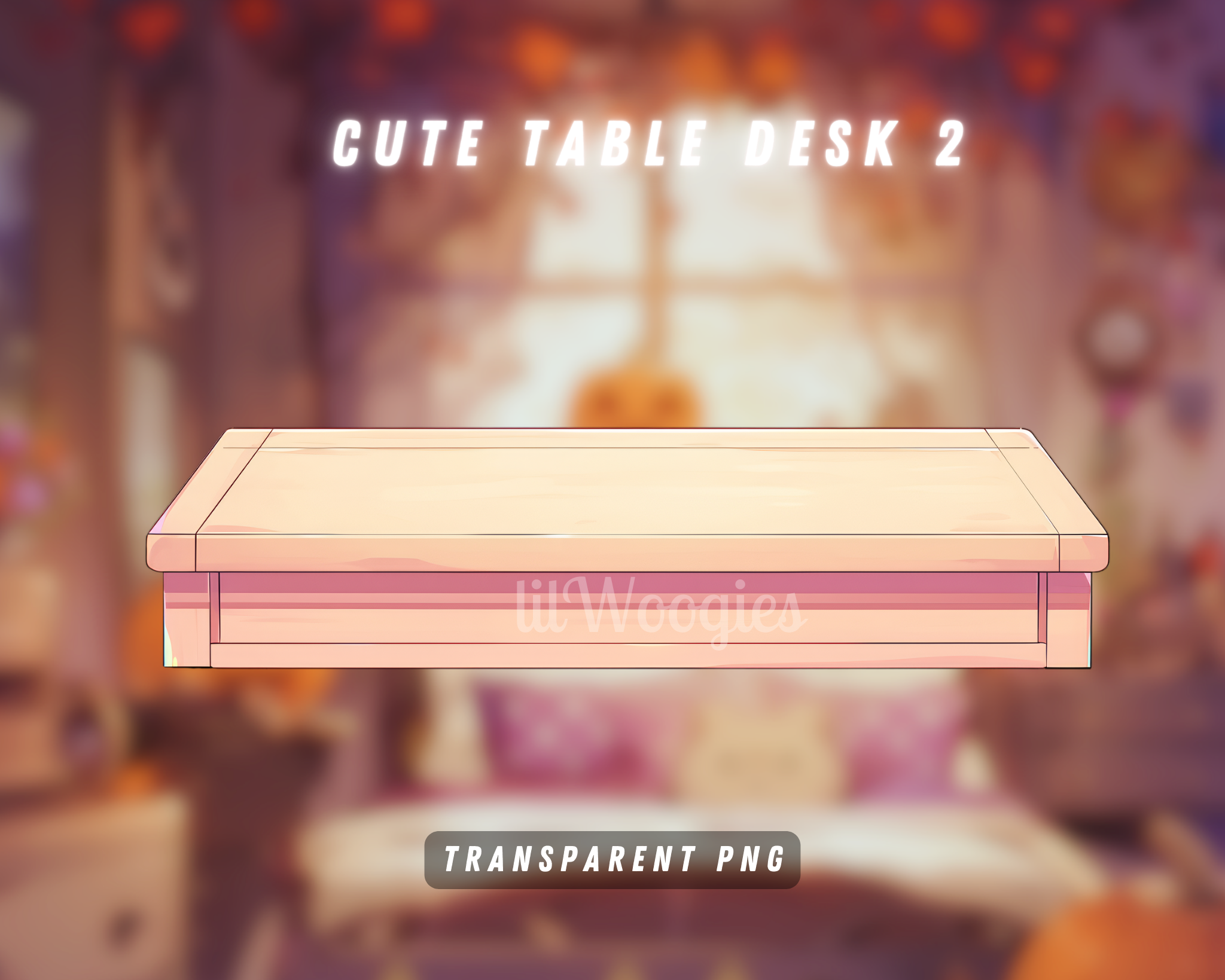 【Assets】5x Vtuber Cute Table Desks | PNGtuber | Transparent Props ...