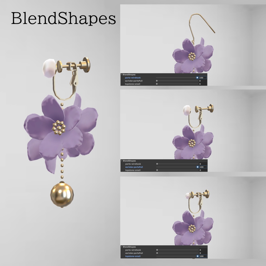 FLOWEREARRINGS[VRChat想定] - You:KIMI - BOOTH