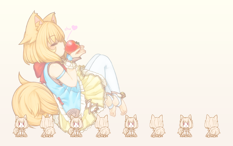 パスケース 「Apple Kiss」 キツネ - オリジナルグッズ／瀬戸千波 - BOOTH