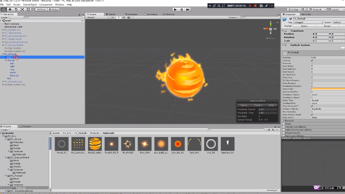 Unity Game VFX - Fireball - EricWang(Unity VFX Artist) - BOOTH