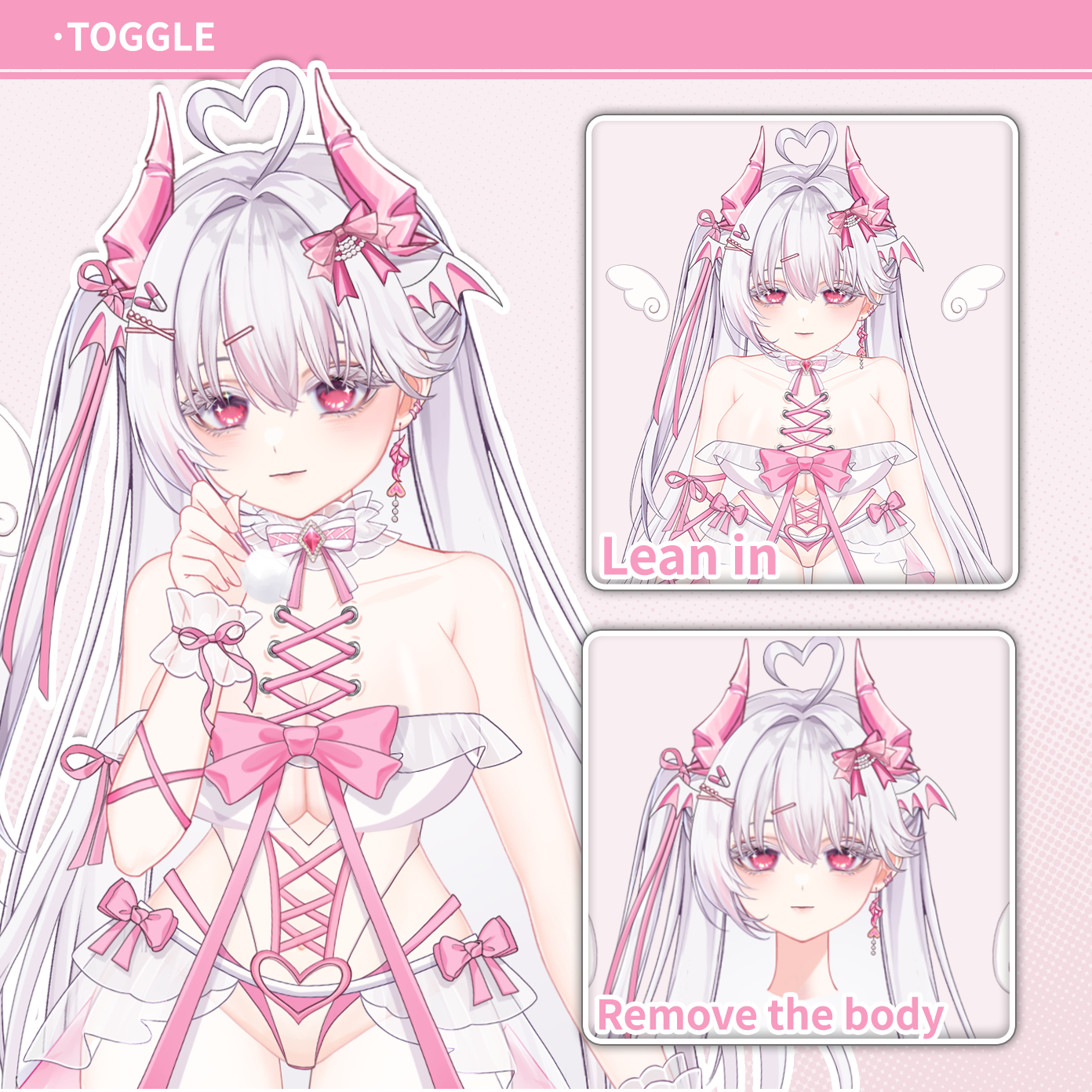 【live2dモデル】ピンクと白の魅魔/【Live2D Model】Succubus Momo - Design.genius - BOOTH