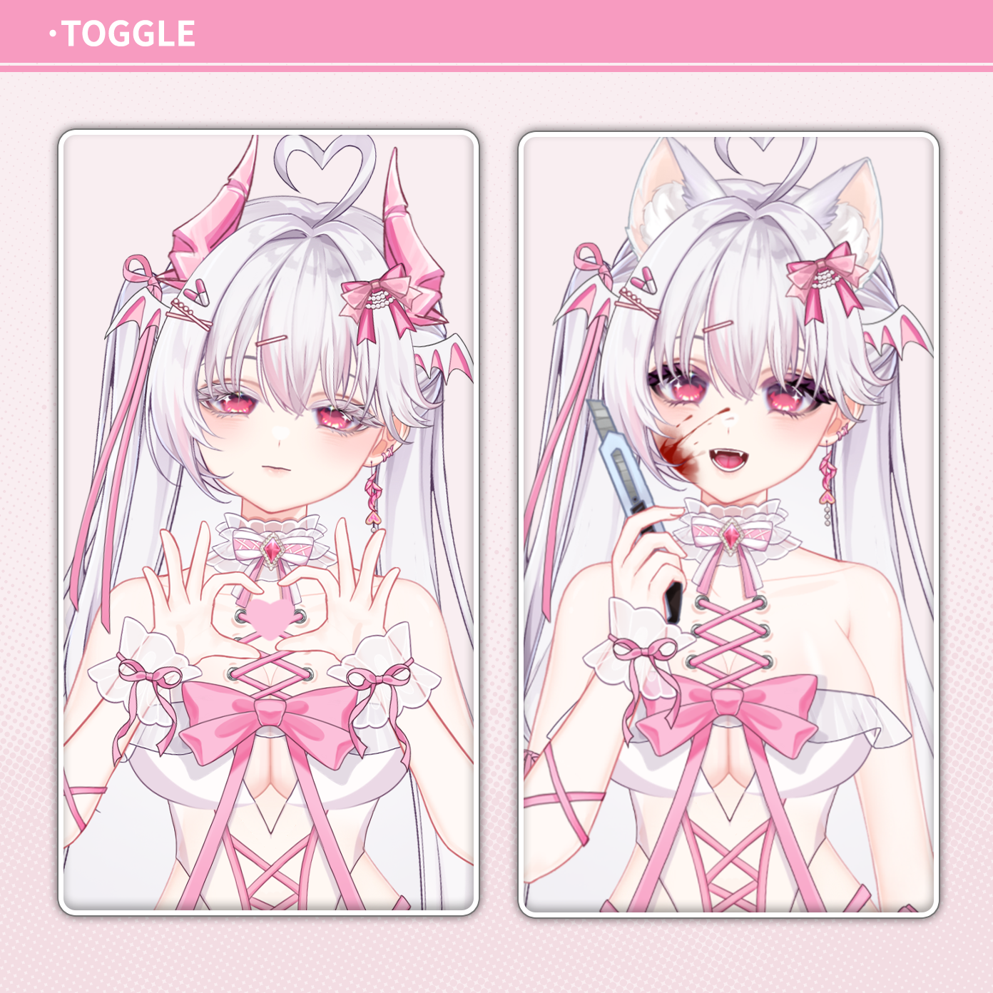 【live2dモデル】ピンクと白の魅魔/【Live2D Model】Succubus Momo - Design.genius - BOOTH