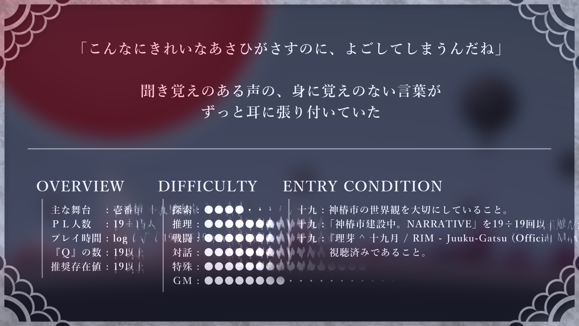 二十月一日 | TRPG - 神椿市建設中。NARRATIVE - magicblue library - BOOTH