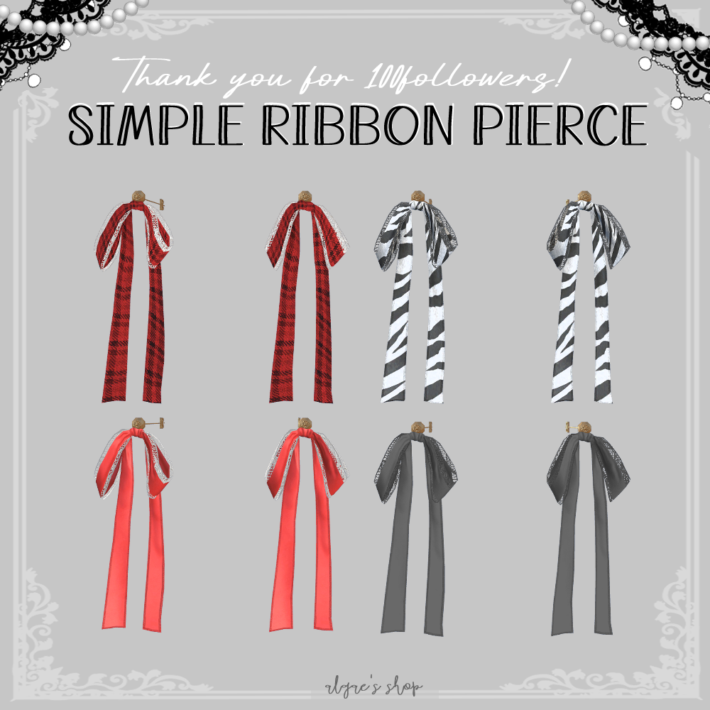 【VRC想定】Simple Ribbon Pierce【10Type】 - ALGAttic Room - BOOTH