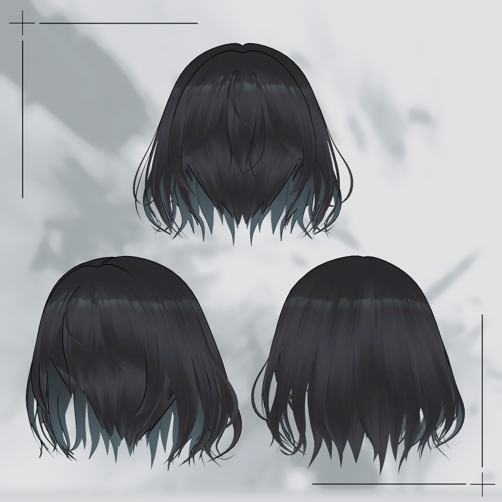 【VRChat髪型3Dモデル】Messy Bob - OATH - BOOTH
