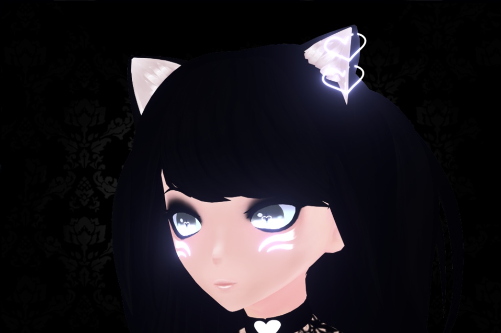 Cat/Dog/Wolf/Fox | Heart Shaped | Earrings | VRChat | VRoid | Avatar ...