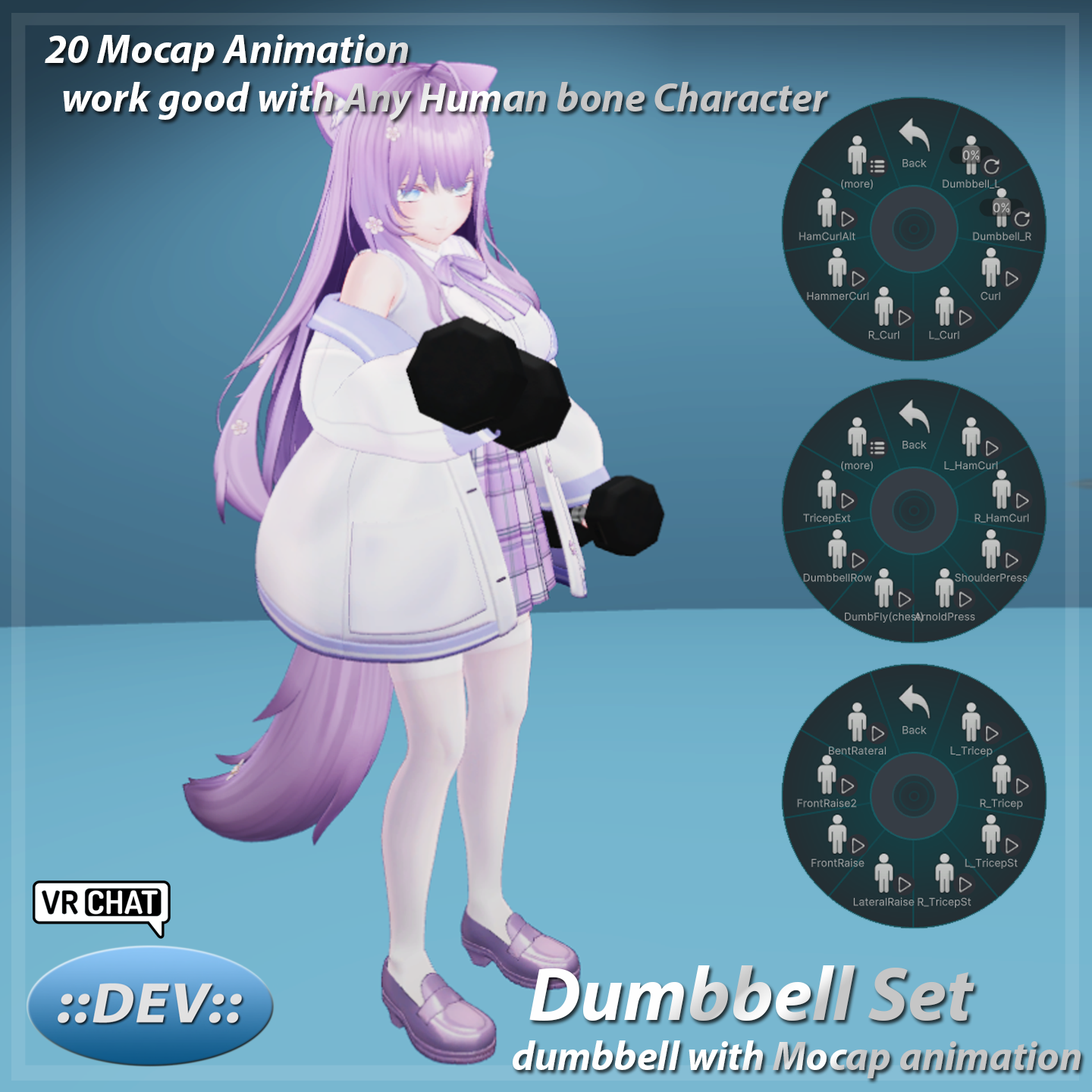 Dumbbell with Mocap animation - devmuscle - BOOTH