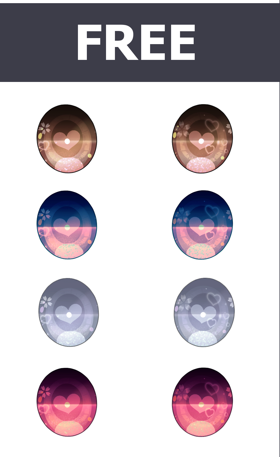 [Vroid] [4 free] Hearts eyes texture, Vroidテクスチャ 瞳テクスチャ アイズ Anime Eyes ...