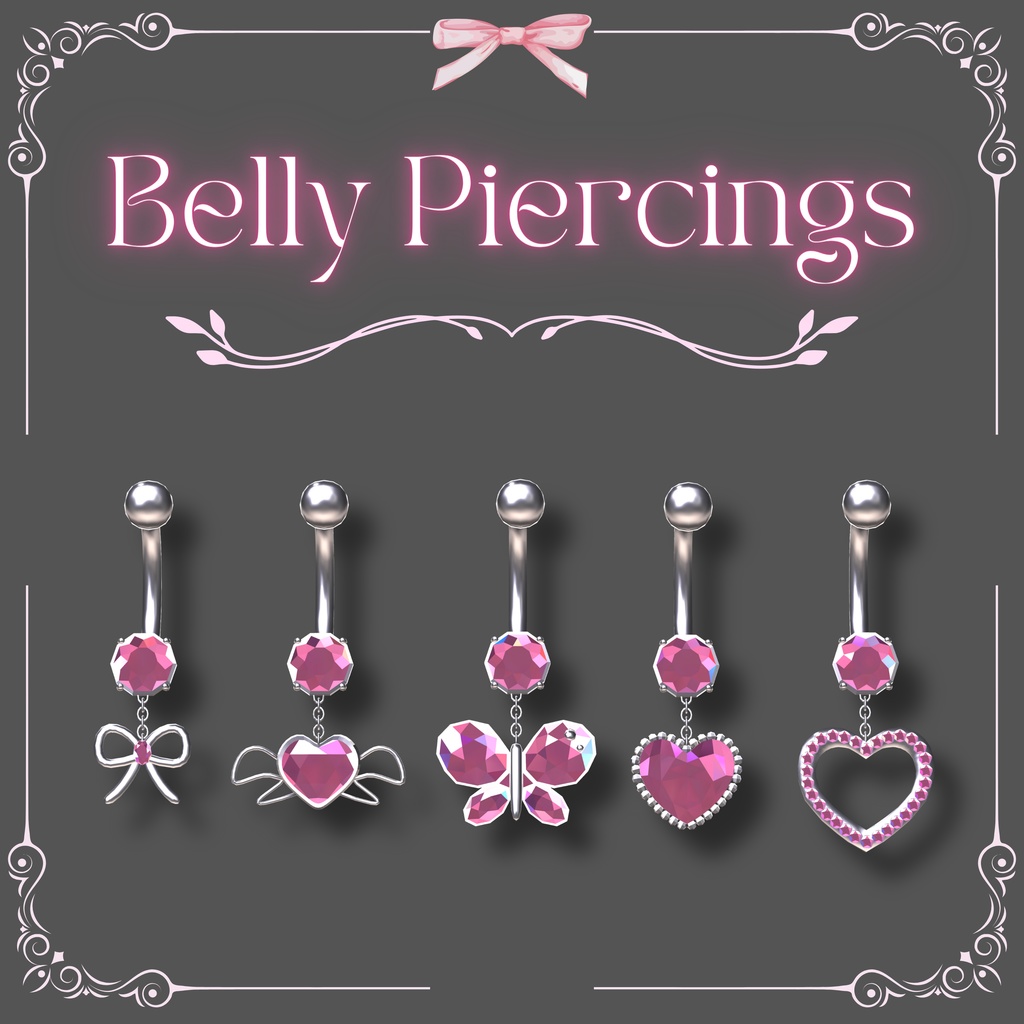 【VRChat想定】へそピアス Belly Piercings - Ruxxy - ルキシィ - BOOTH