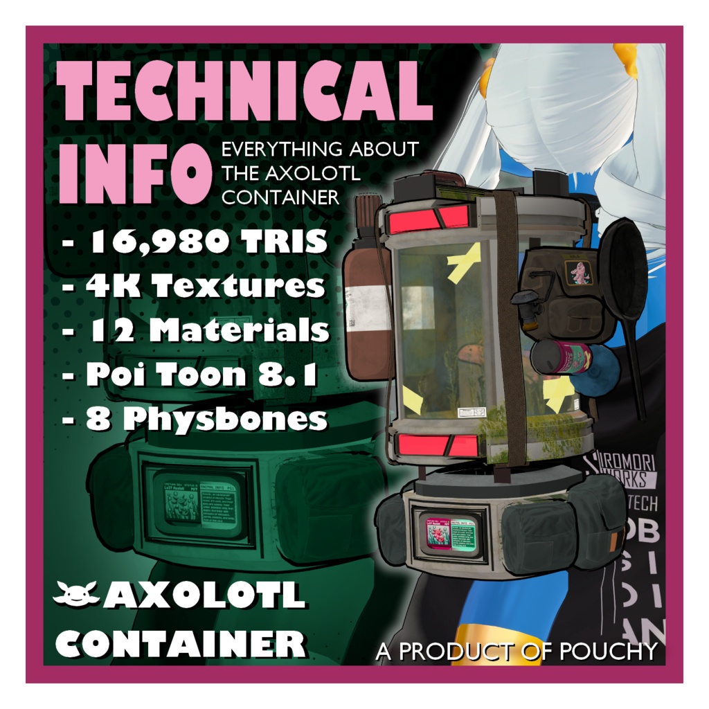 Axolotl Aquarium BackPack [ACCESSORY] - Pouchy's FishTank - BOOTH