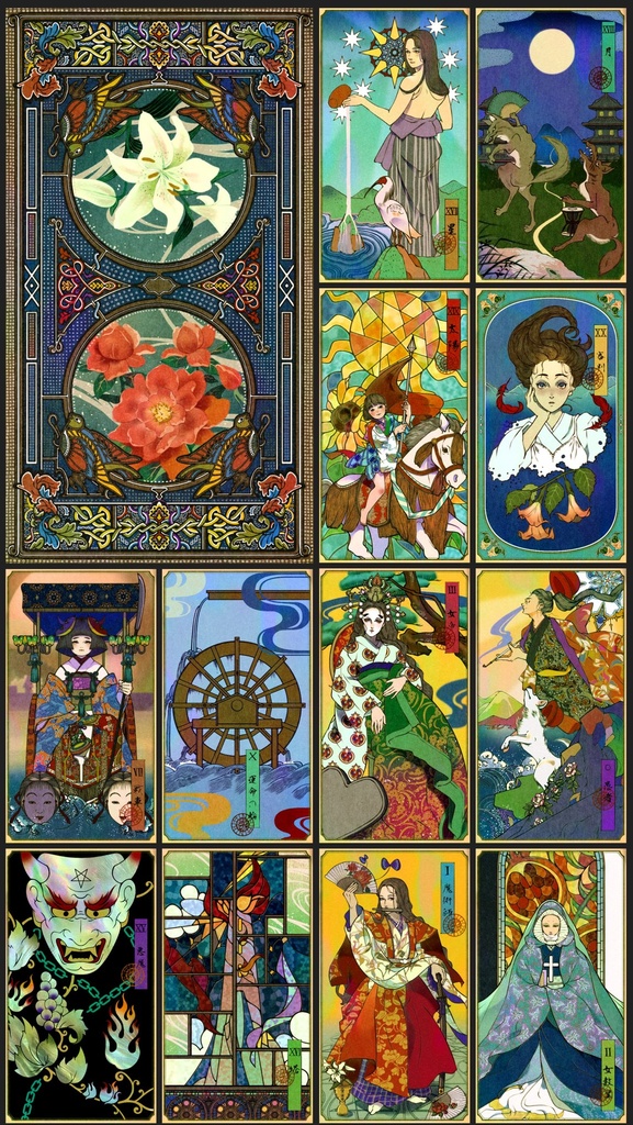 Cartoon-style Ukiyo-e TAROT 和風タロット解説付き画集 - nii-otto - BOOTH