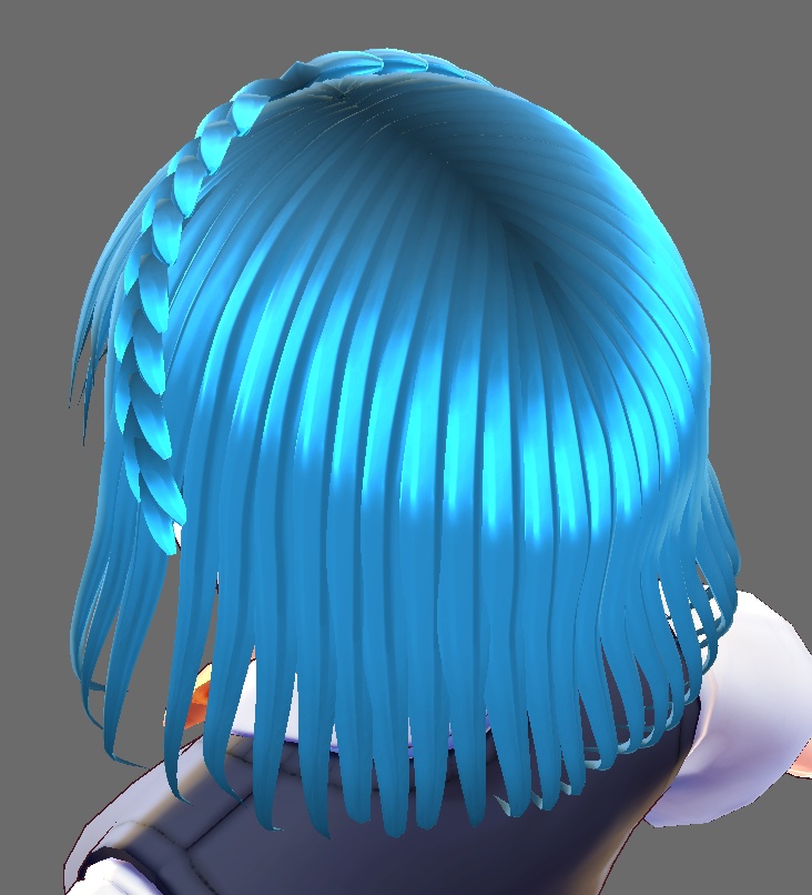 [VROID] Light blue crown braid hair preset with bone - reconunit56 - BOOTH