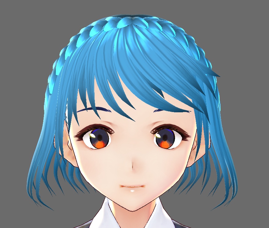 [VROID] Light blue crown braid hair preset with bone - reconunit56 - BOOTH