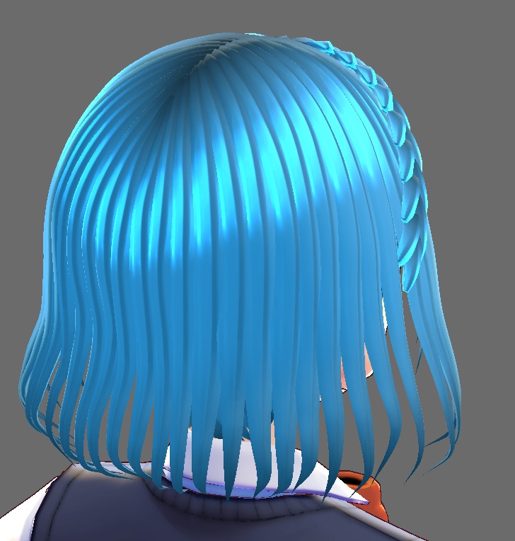 [VROID] Light blue crown braid hair preset with bone - reconunit56 - BOOTH