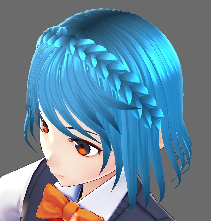 [VROID] Light blue crown braid hair preset with bone - reconunit56 - BOOTH