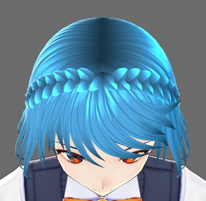 [VROID] Light blue crown braid hair preset with bone - reconunit56 - BOOTH