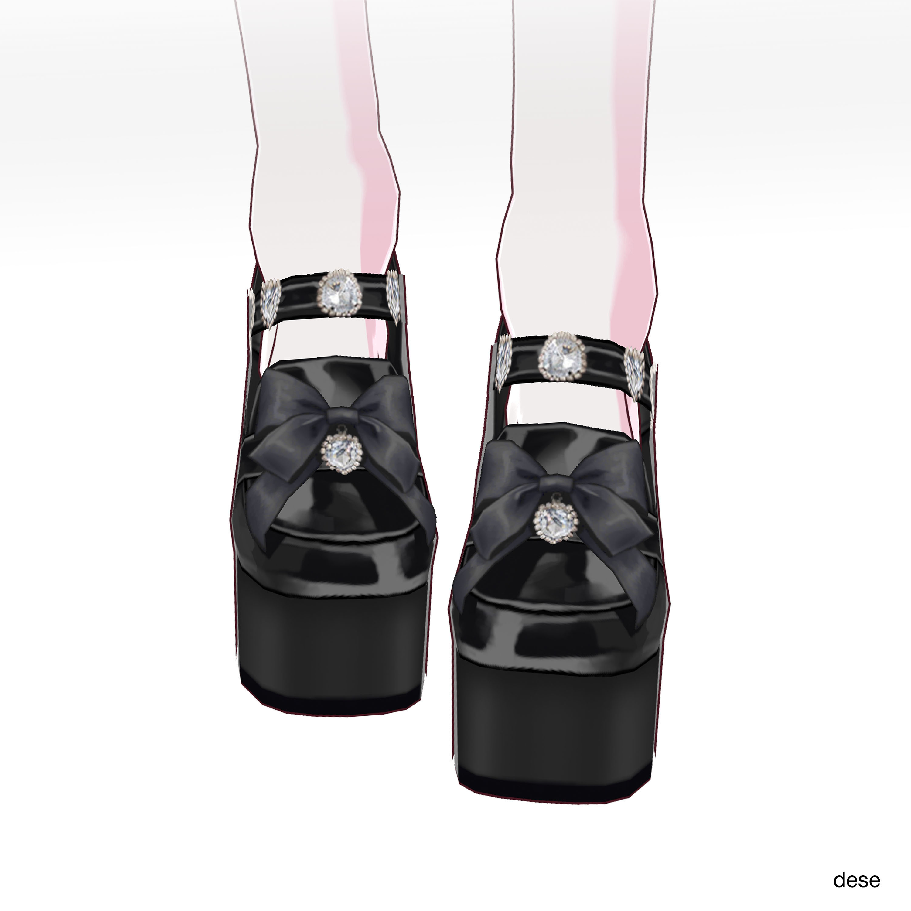 【VRoid靴】 bijou ribbon loafer/jirai kei - dese - BOOTH