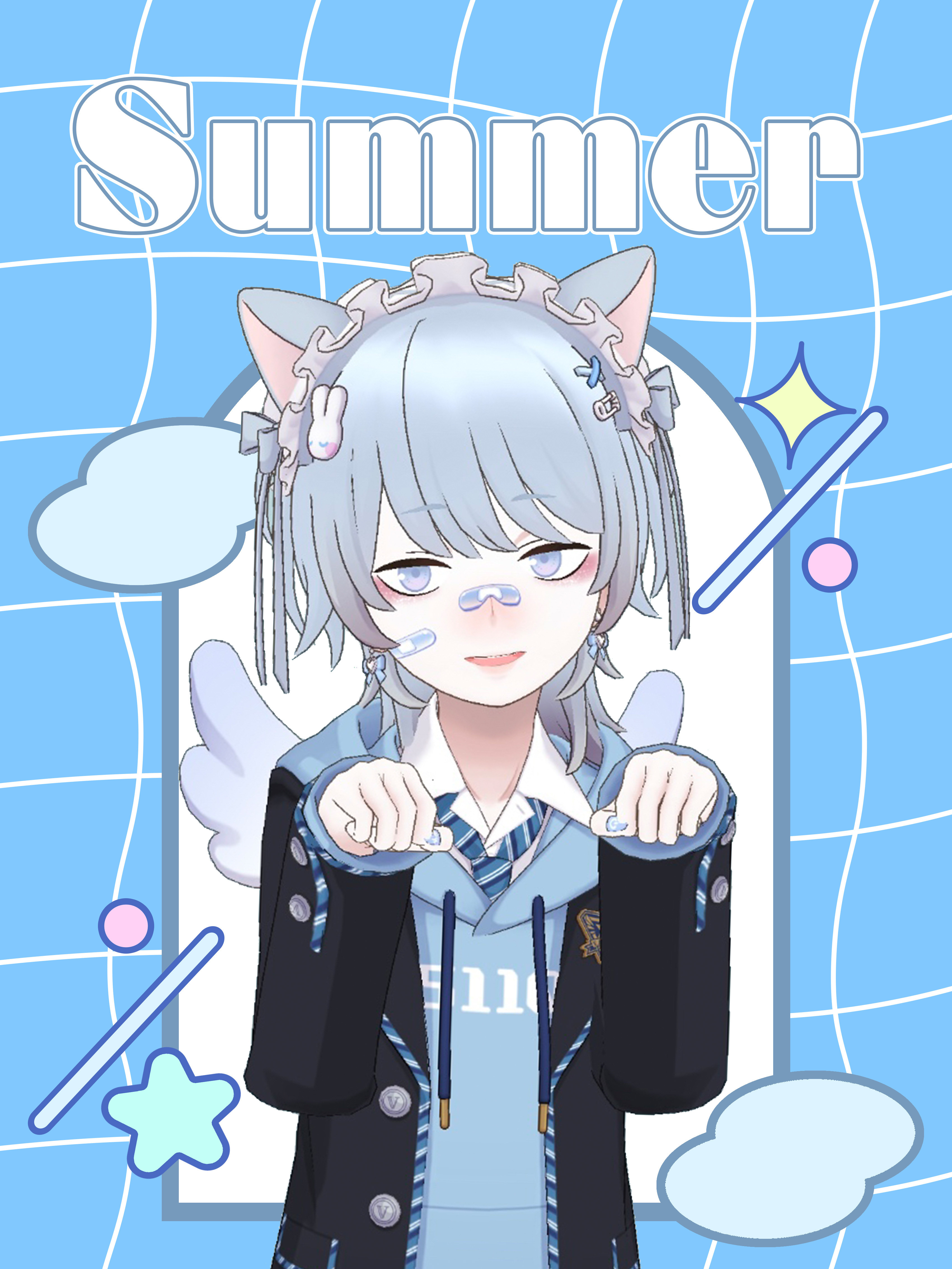 夏っぽいレトロかわいいVTuber素材 - kuzukai-noa - BOOTH