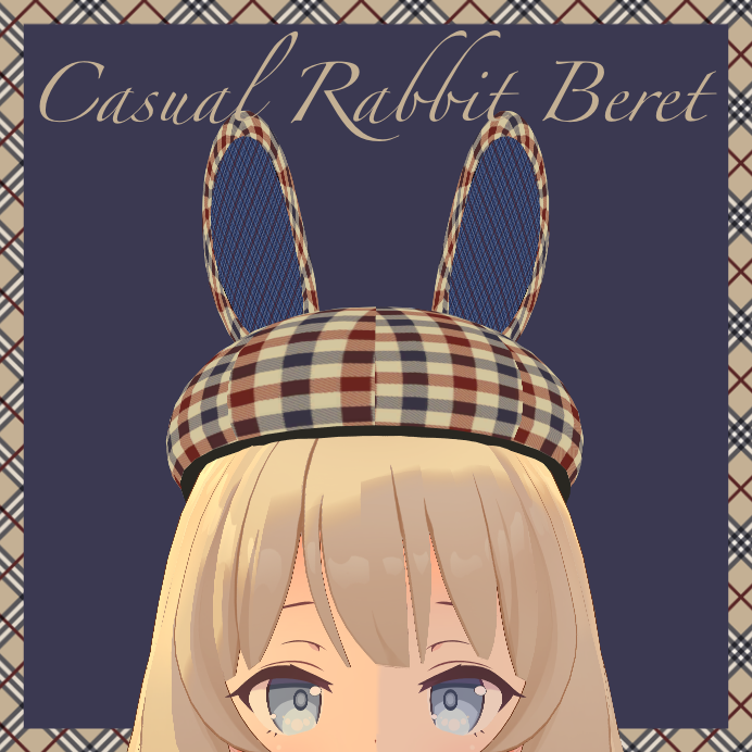 【ちまこぞく&Rusk & Eve対応】Casual Rabbit Beret / ゆれる！うさ耳ベレー帽子 - TATSUYA@VRChat ...