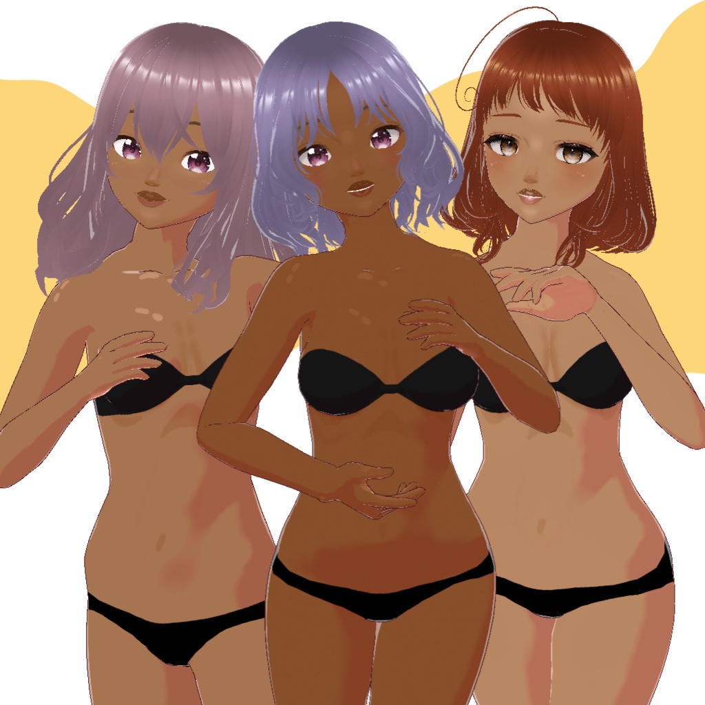 Dark Skin Friendly Pack- Ruby, Sapphire, Emerald, Amber [FREE] - chibirina - BOOTH