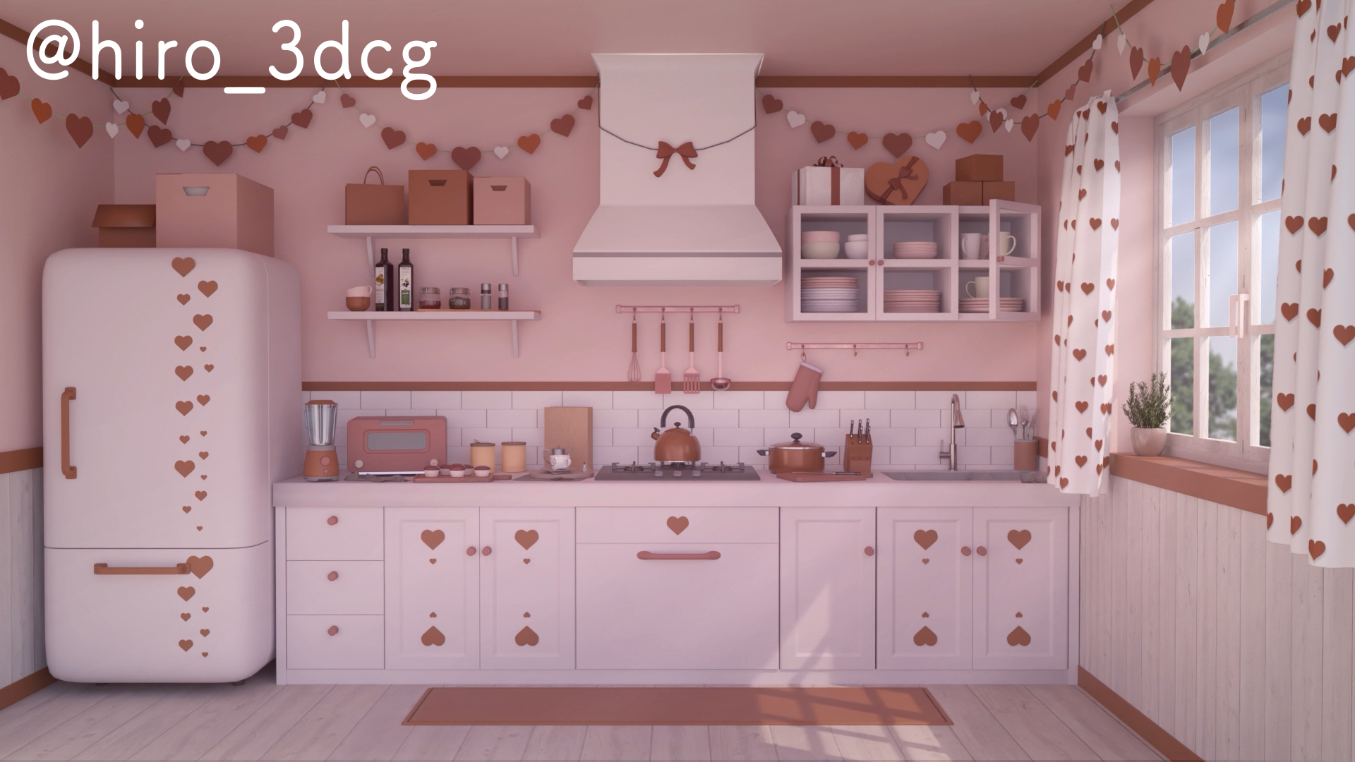 【動く配信背景】バレンタインキッチン4色セット｜雑談・歌枠にピッタリ！Vtuber用配信部屋 - 動画素材屋HIRO - BOOTH