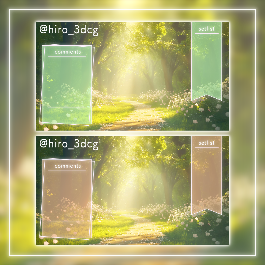 【動く！配信画面セット】昼下がりの森の小道 エルフの森 動物の森 ファンタジー 春 秋 木 自然 配信背景 - 動画素材屋HIRO - BOOTH