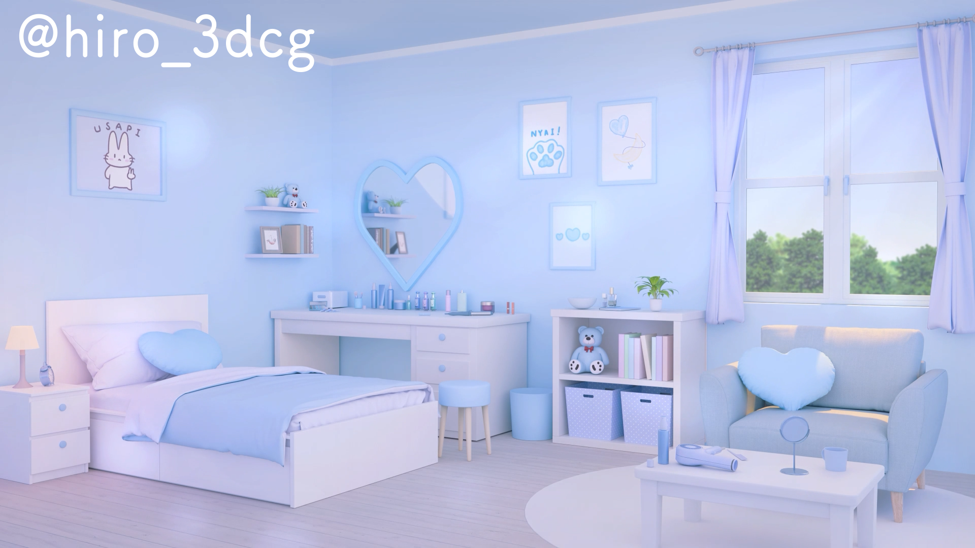 【動く！配信画面セット】ハートの可愛いお部屋4色セット｜雑談・歌枠にピッタリ！Vtuber用配信部屋 - 動画素材屋HIRO - BOOTH