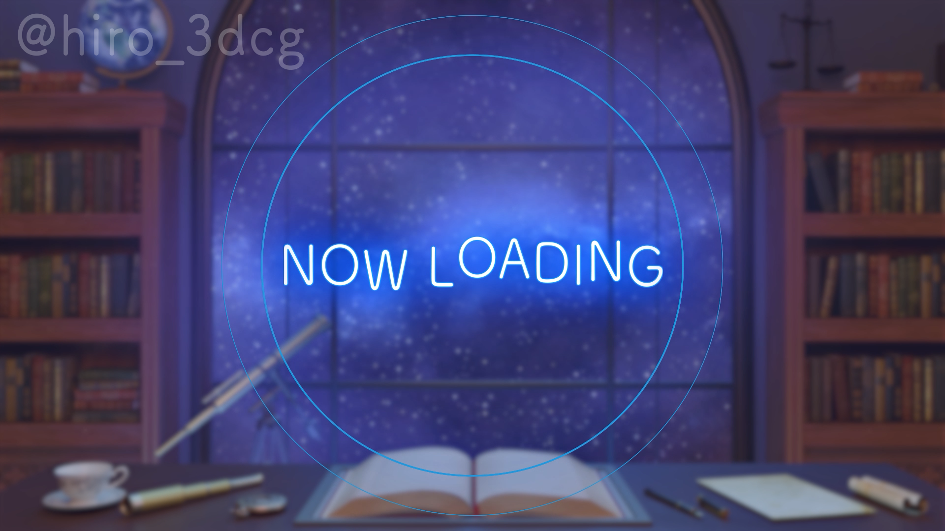 【動く！配信画面セット】幻想的な星空観測室｜雑談・歌枠にピッタリ！ Vtuber用配信部屋 ファンタジー 流れ星 夜の書斎 本棚 - 動画素材屋HIRO - BOOTH