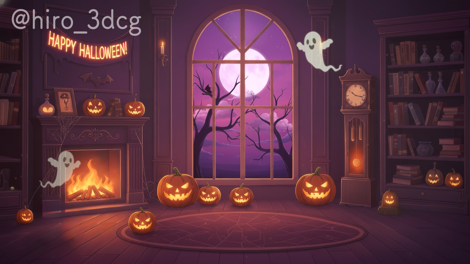 【動く背景】不気味で楽しいハロウィンナイト｜VTuber配信背景＆待機画面セット - 動画素材屋HIRO - BOOTH