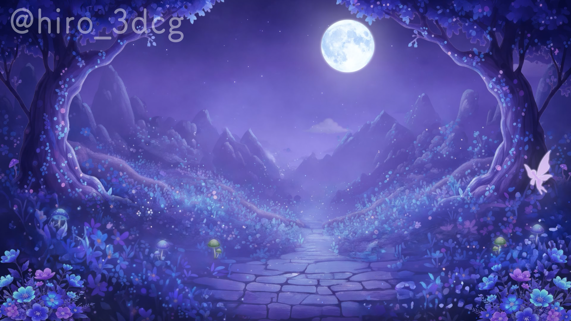 【動く背景】月夜に照らされる妖精の森｜VTuber配信背景＆待機画面セット - 動画素材屋HIRO - BOOTH
