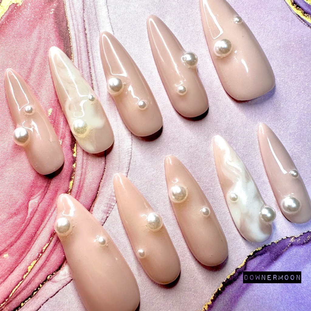 𝚋𝚎𝚒𝚐𝚎 × 𝚕𝚘𝚗𝚐 𝚗𝚊𝚒𝚕 𝚝𝚒𝚙𝚜 - downer moon アクセサリーショップ - BOOTH