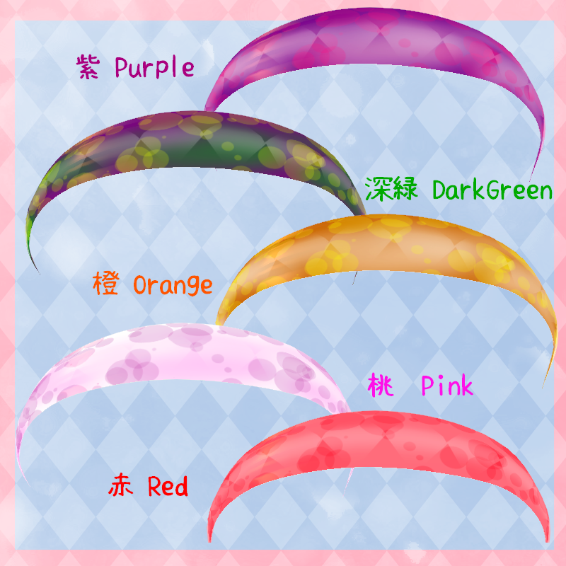 Vroid フルーツ アクセサリー セット Grape and Strawberry Earring + headband Set ...
