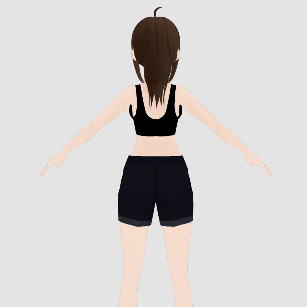 Black denim jean shorts (Vroid) - Acapelisa's Vroid clothing store - BOOTH