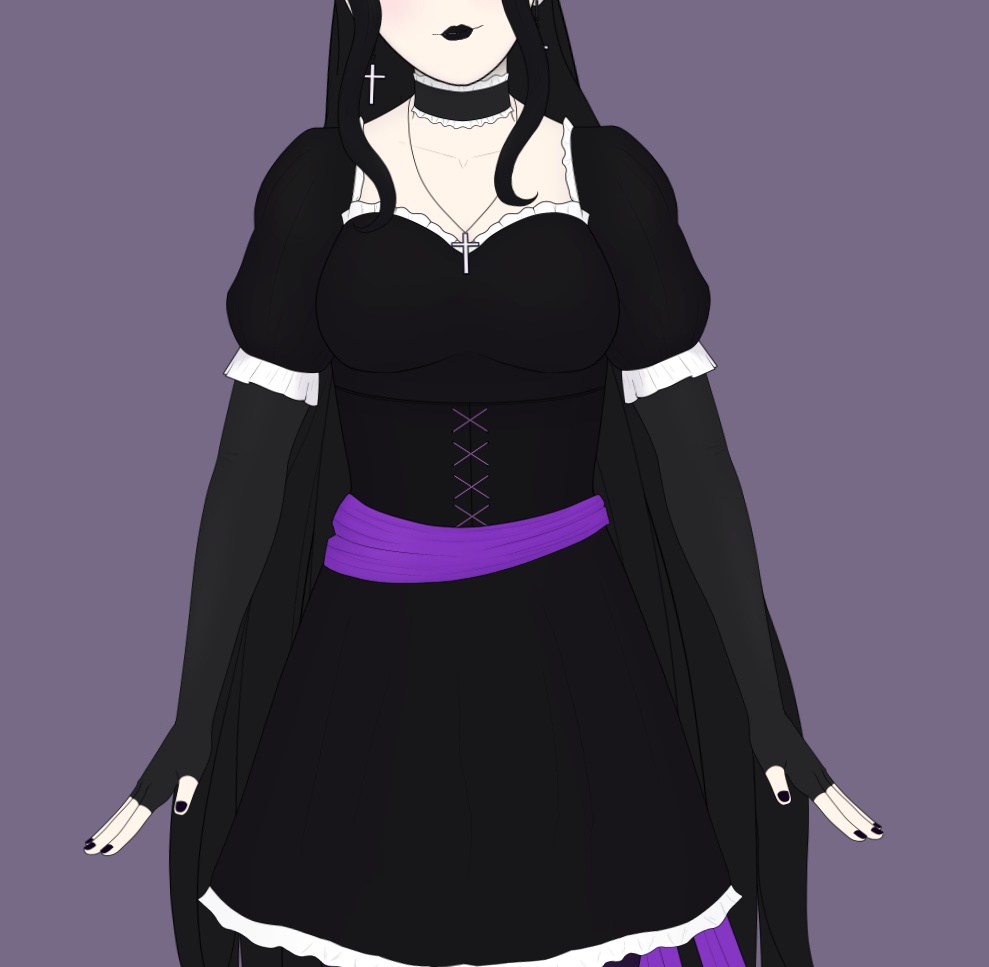 Goth Vampire 2D Vtuber model - arachnidant - BOOTH