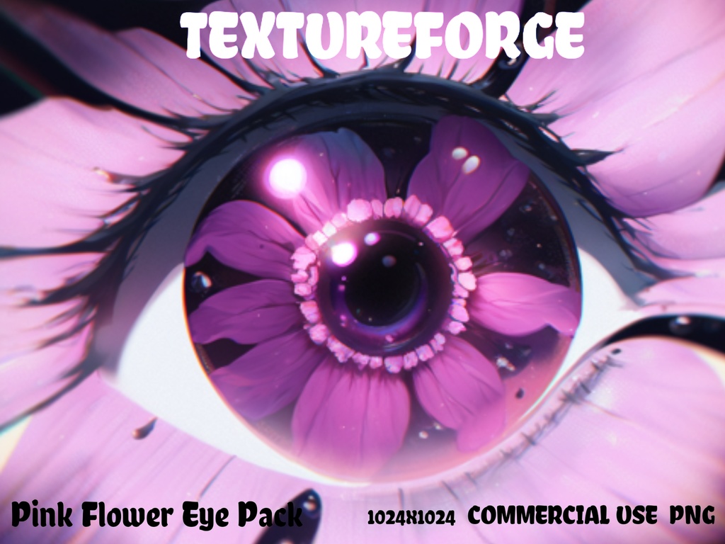 Pink Flower Eye Pack - textureforge - BOOTH