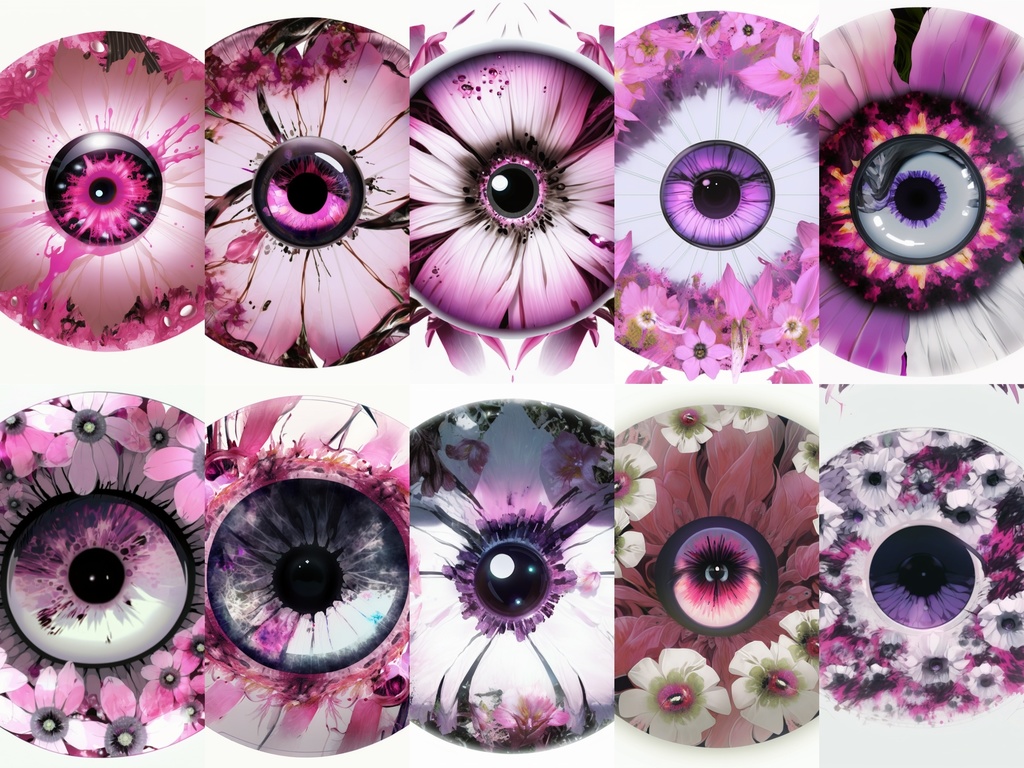 Pink Flower Eye Pack - textureforge - BOOTH