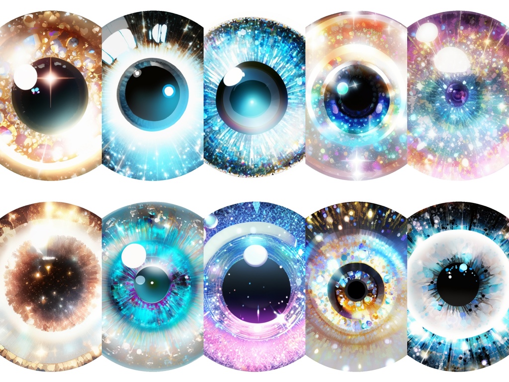 60 Sparkling Glitter Eye Texture Pack - Make Your Designs Shine ...