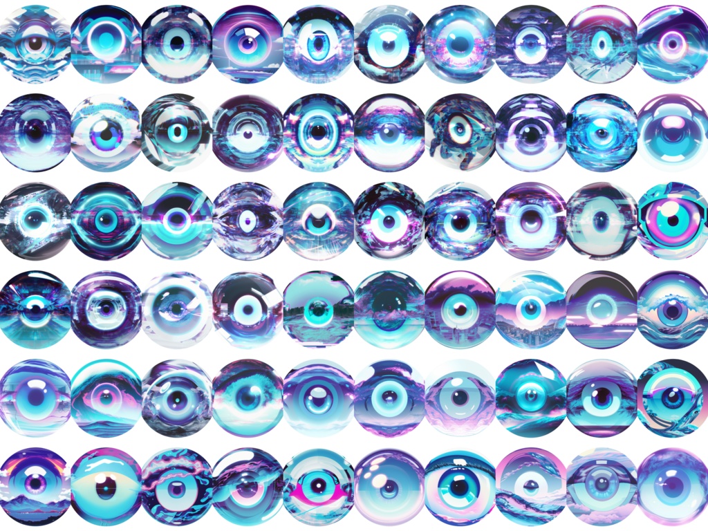 60 Marble Vaporwave Glitched Eye Pack - Retro Vibes with a Digital Twist! - textureforge - BOOTH