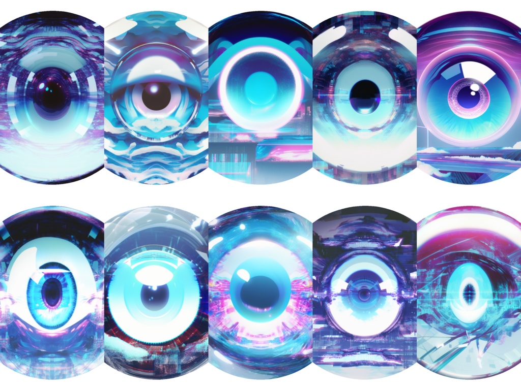60 Marble Vaporwave Glitched Eye Pack - Retro Vibes with a Digital Twist! - textureforge - BOOTH