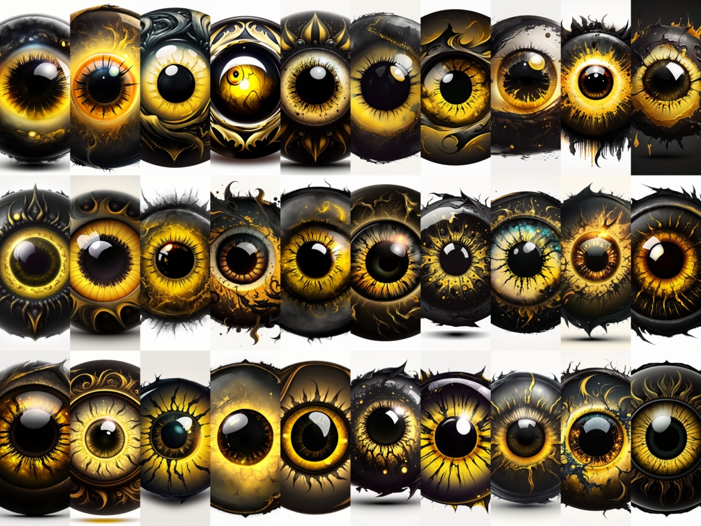 Yellow Black Eye Pack - textureforge - BOOTH