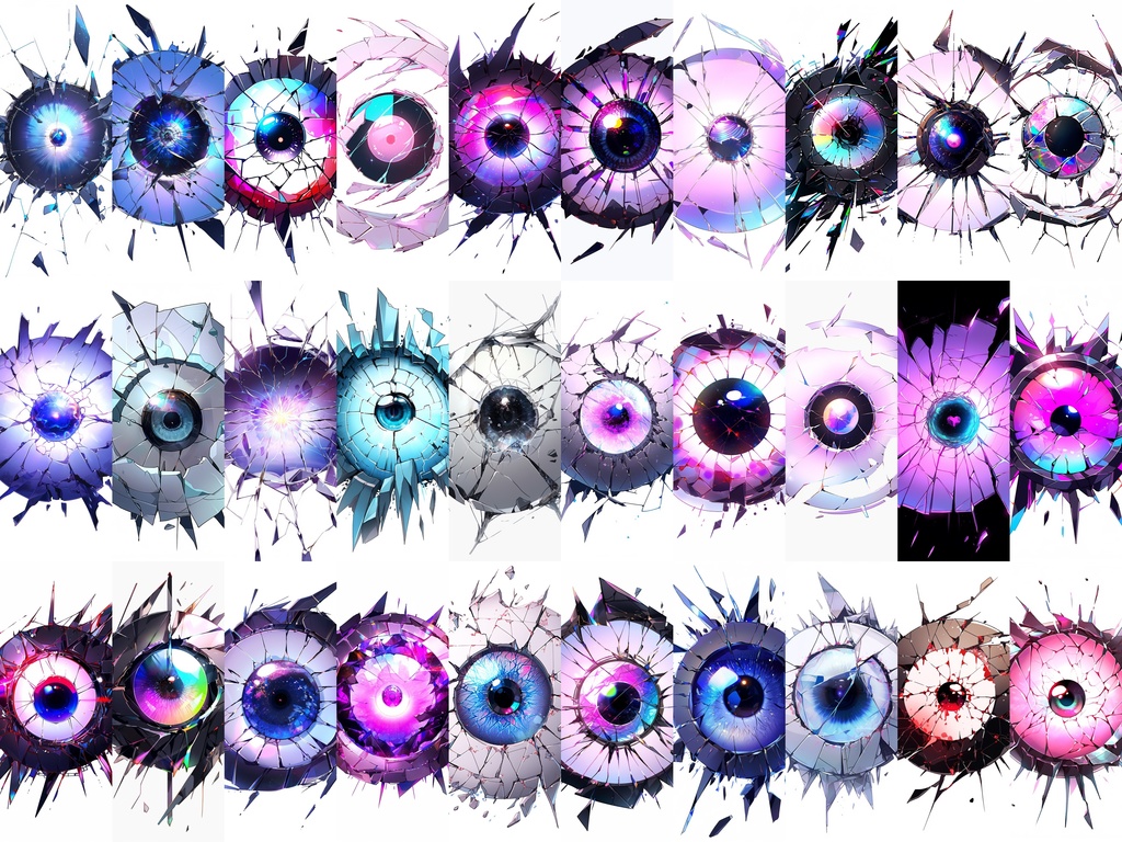 Broken Glass Eye Pack - textureforge - BOOTH